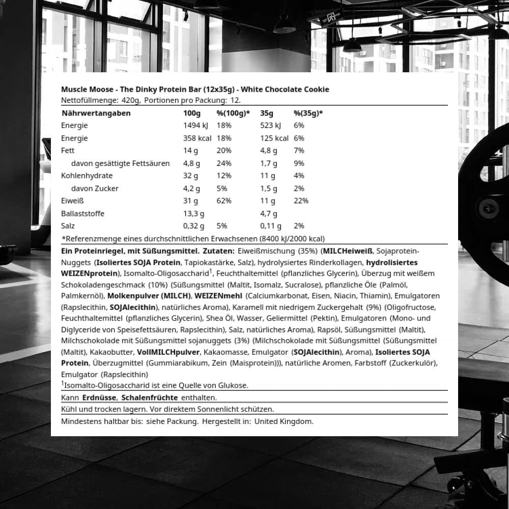 Muscle Moose Dinky Protein Bar 12x35g White Chocolate Cookie | Buy Now ...