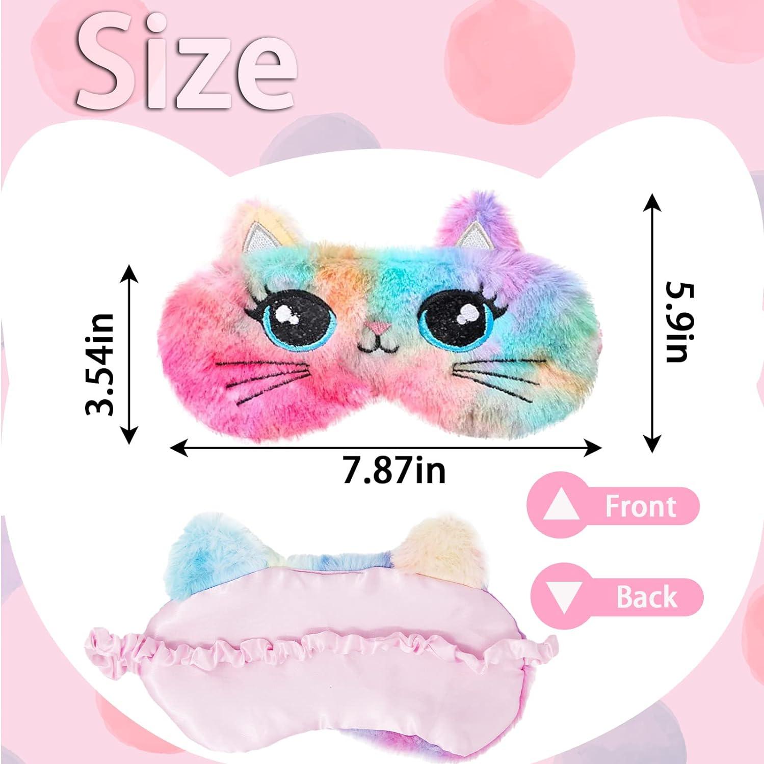 6 Pack Plush Sleep Eye Mask Set - Rainbow, Cat, Unicorn, Bunny | Cute ...