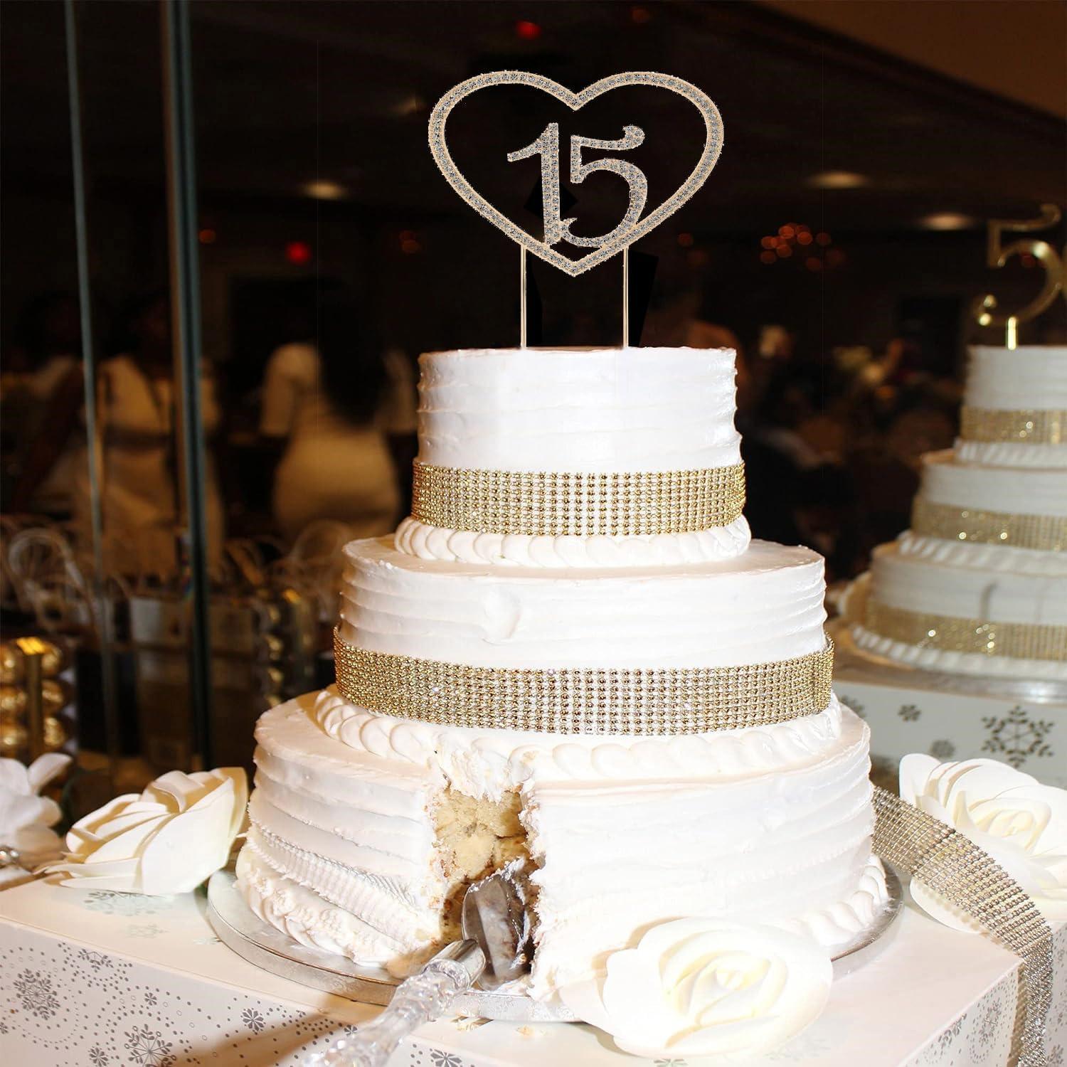 15 Cake Topper Number 15 Rhinestone Quinceanera Cake Topper Sweet 15 ...