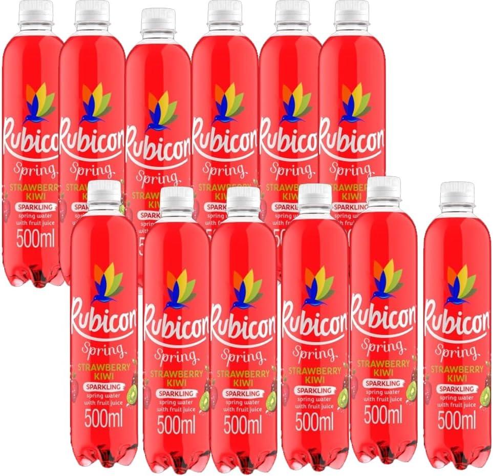 12 x Rubiconn Spring Strawberry Kiwi Flavoured Sparkling Spring Water ...