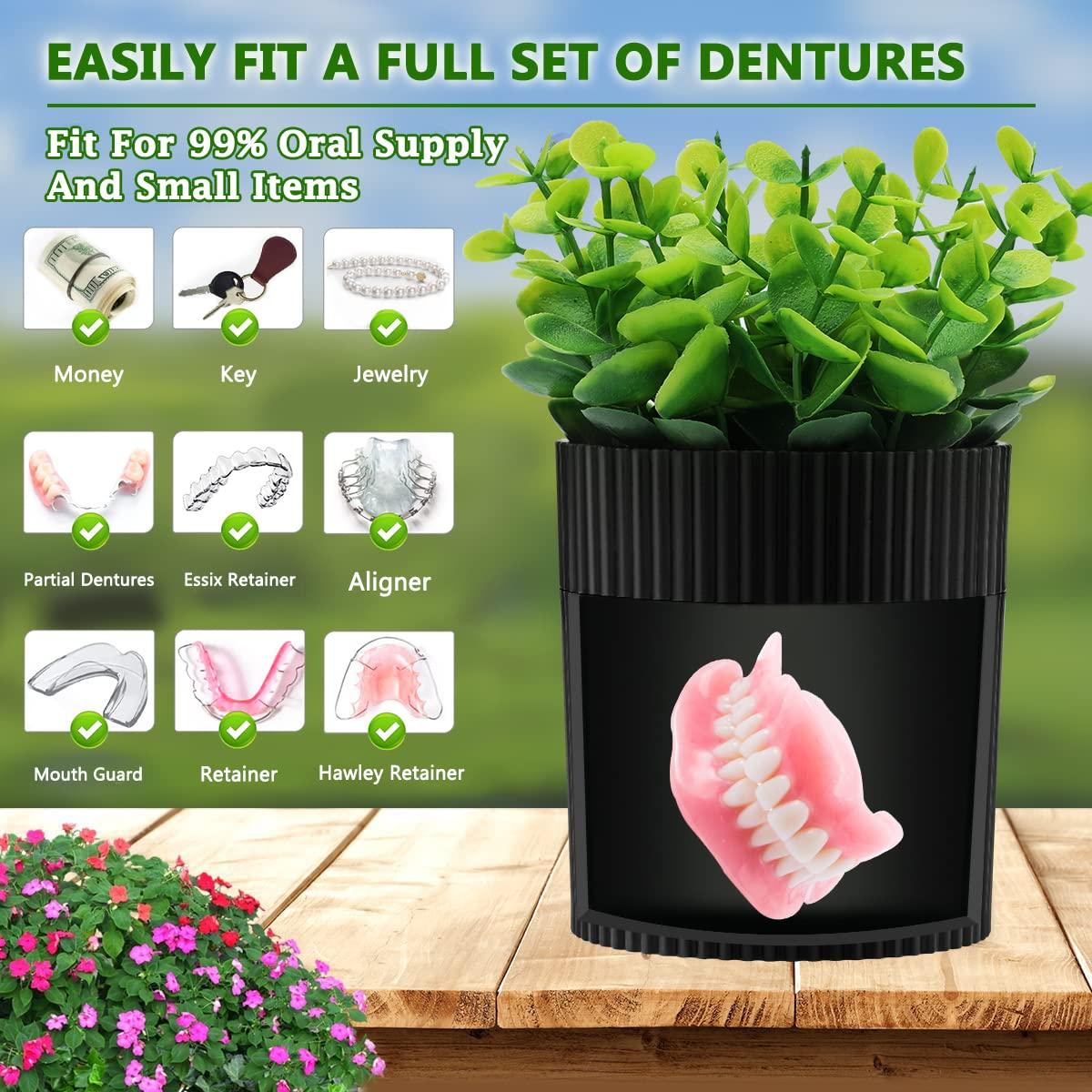 Invisible Denture Bath with Eucalyptus Design - Denture Cup for ...