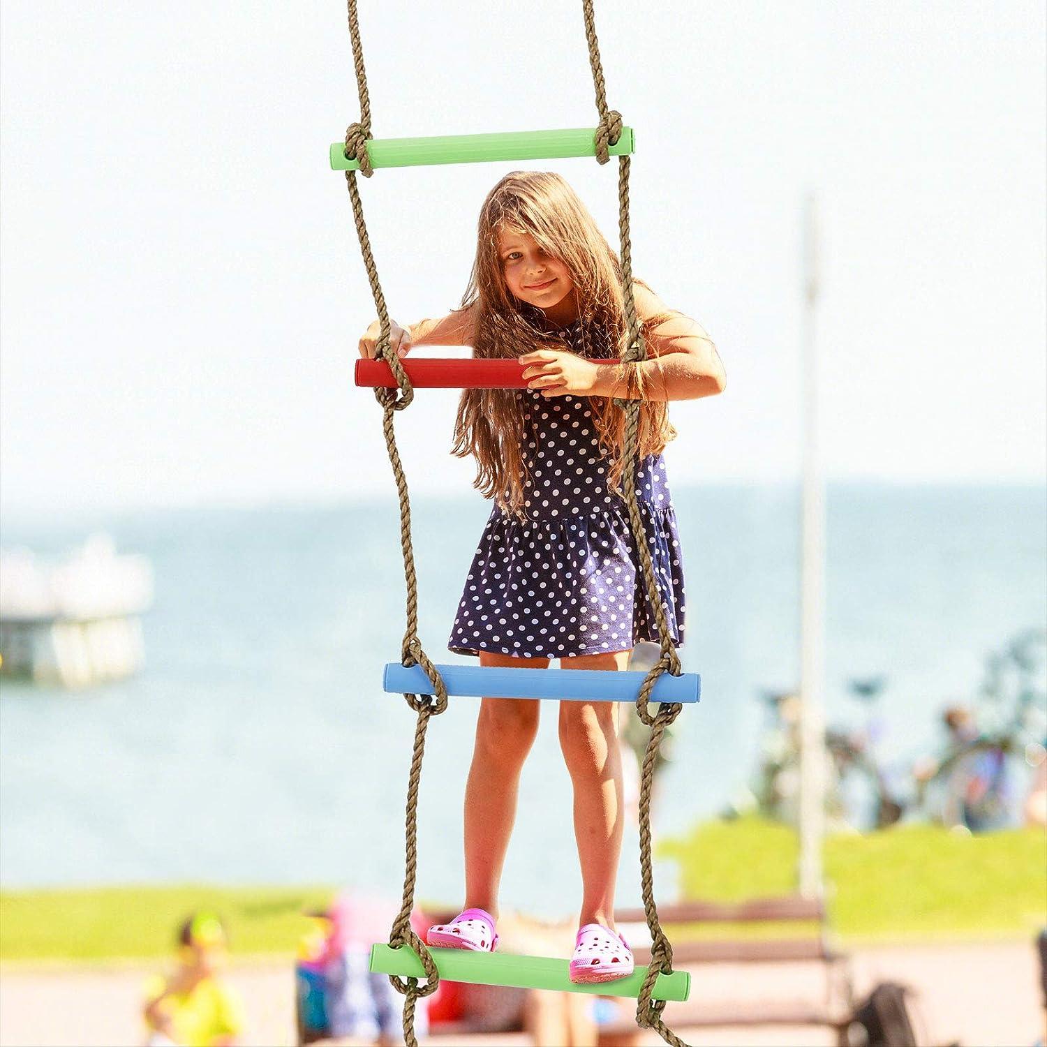 Kawuneeche 7FT Colorful Rope Ladder for Kids - Swing Set & Tree House ...