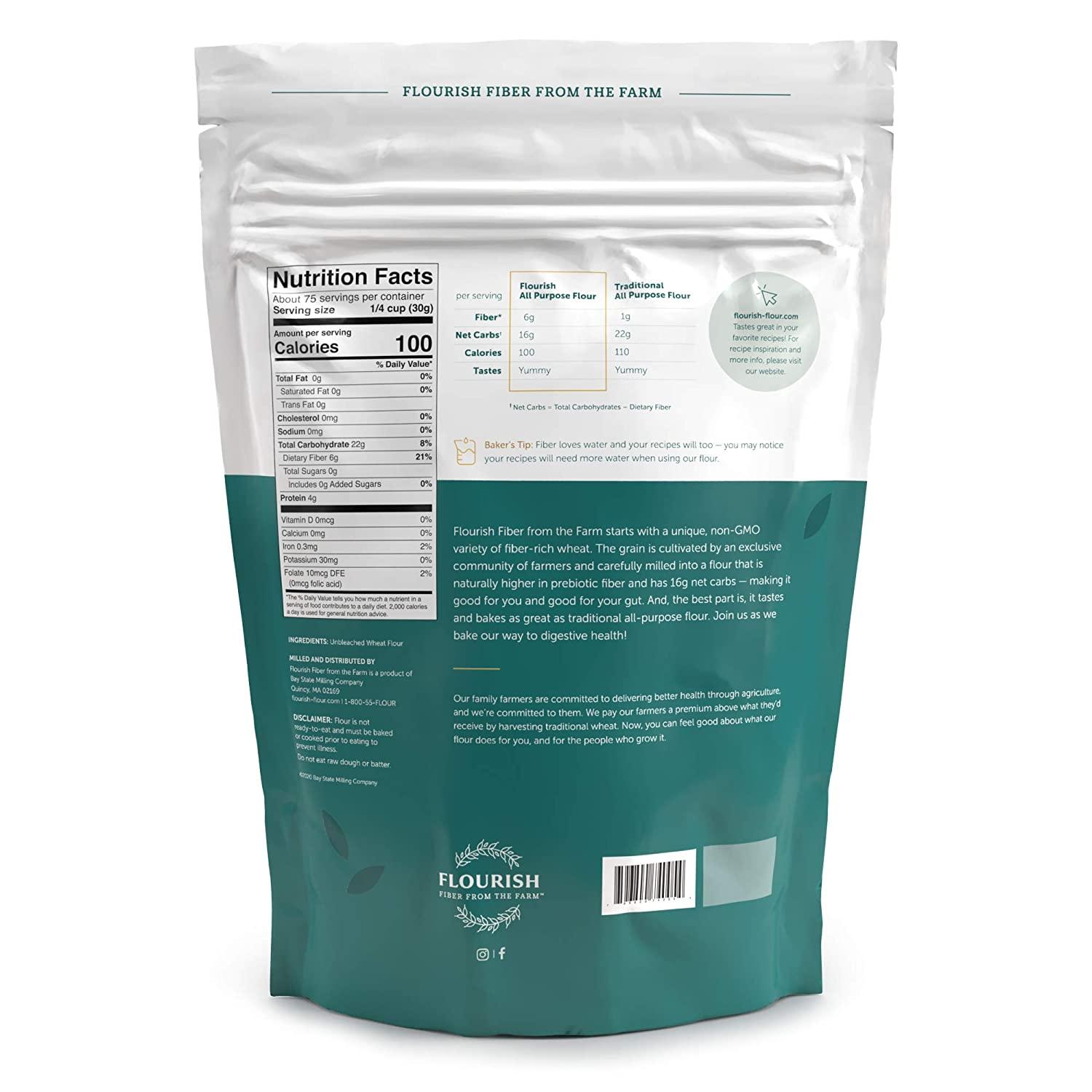 Flourish Fiber from The Farm - High Fiber/Low Carb Unbleached All ...