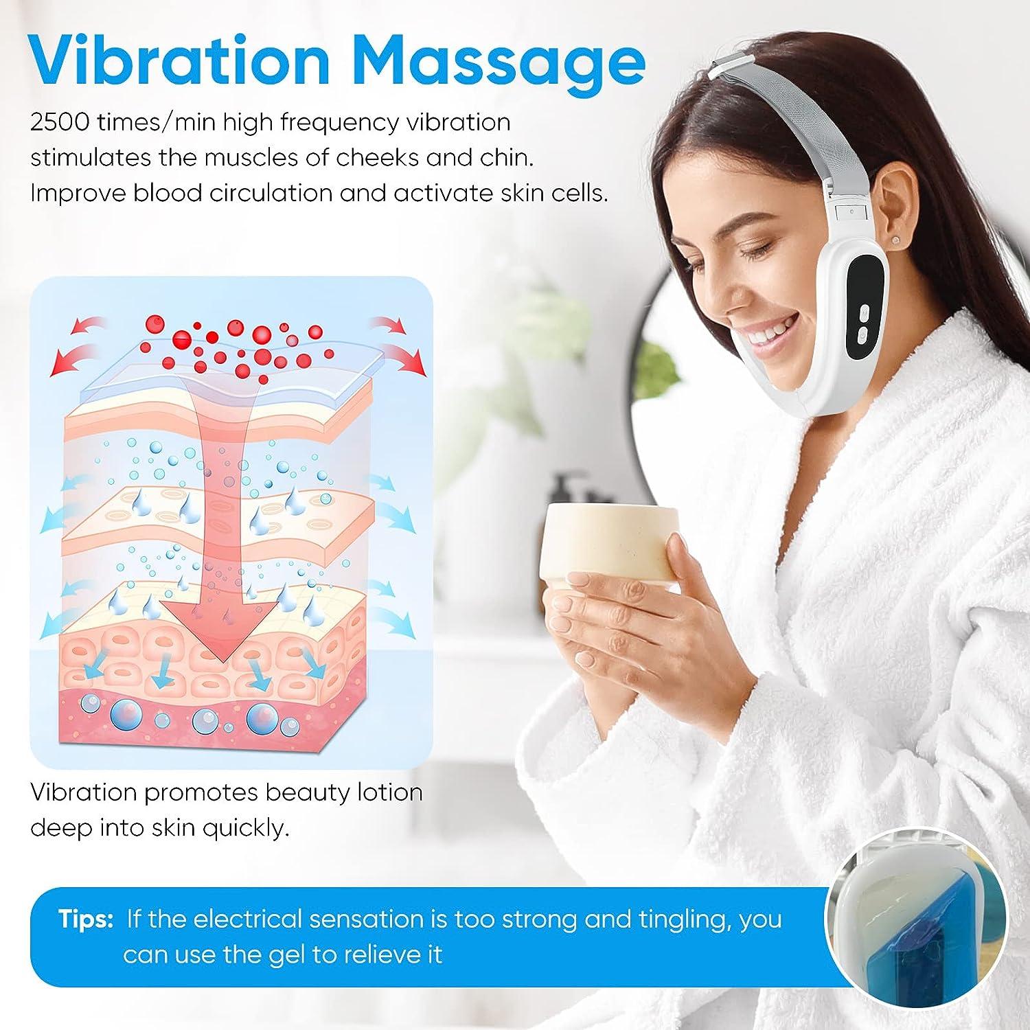 Electric Double Chin Reducer with Blue Red Light for Skin Lifting ...