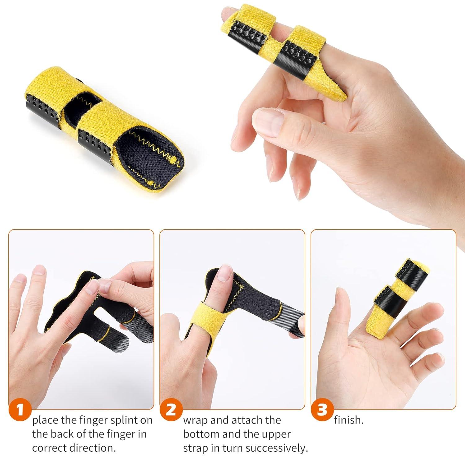 Moicainy 4-Piece Medical Finger Rails Set - Bandages for Middle Ring ...