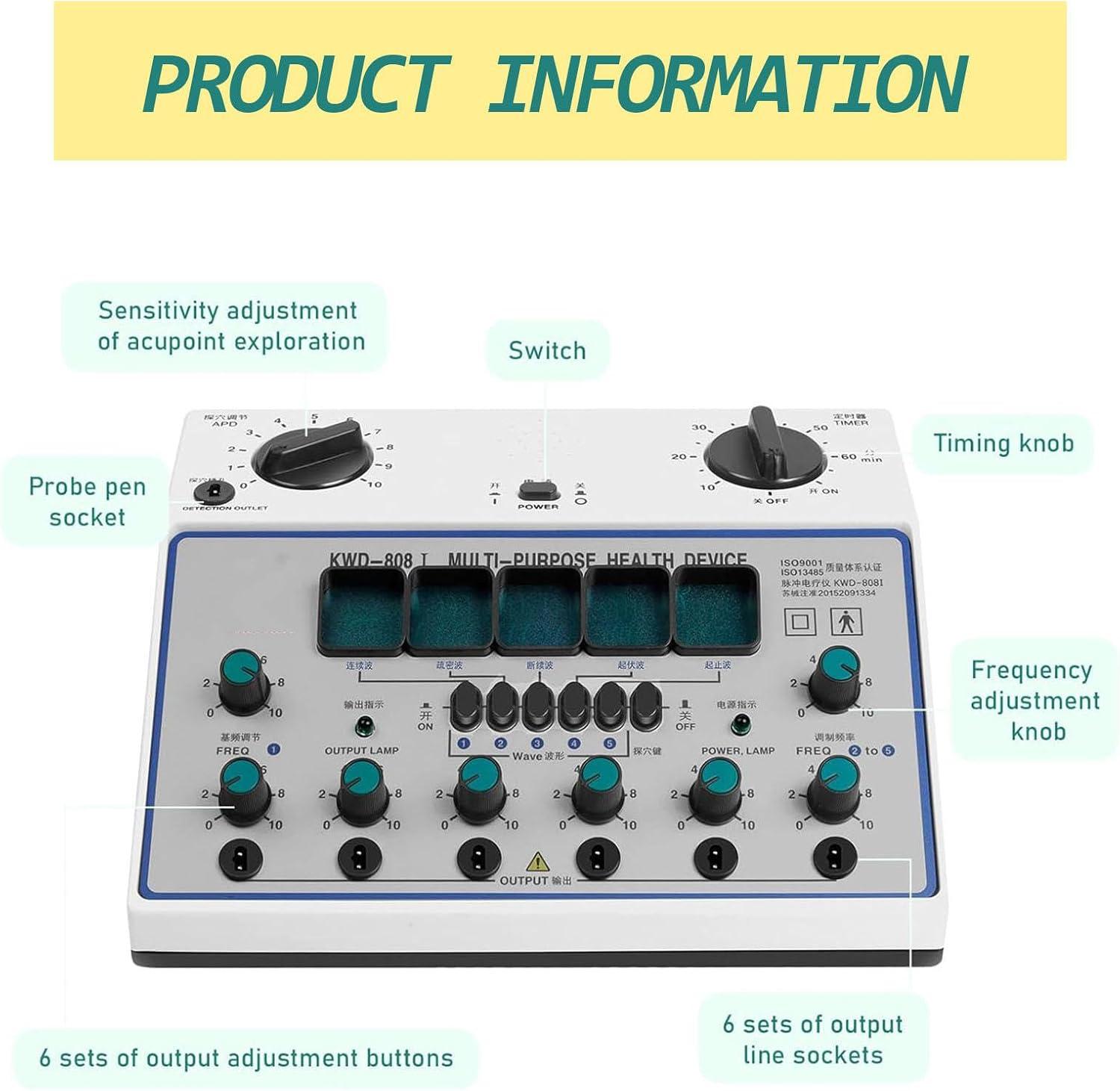 MTTXY Electrical Acupuncture Stimulator Massage Device - 6 Outputs 5 ...