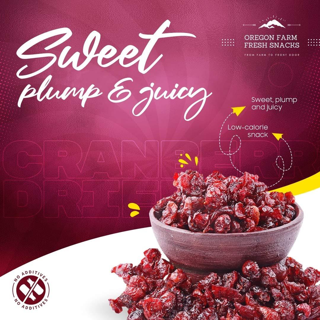 Oregon Coast Cranberries - Sweet & Juicy Dried Cranberry Snack - 2lb ...
