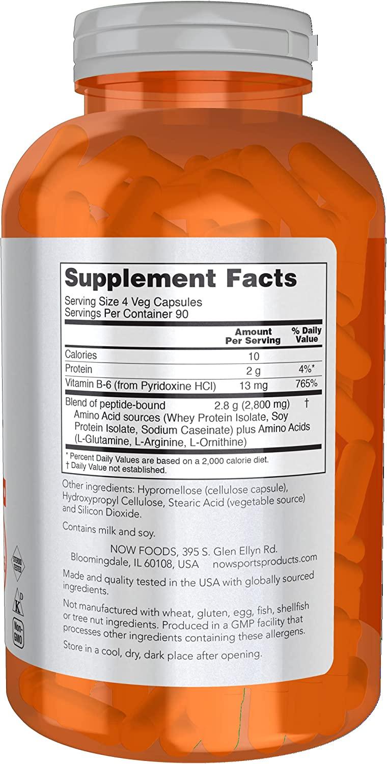 Now Sports Nutrition Amino Complete Protein Blend - 360 Veg Capsules ...