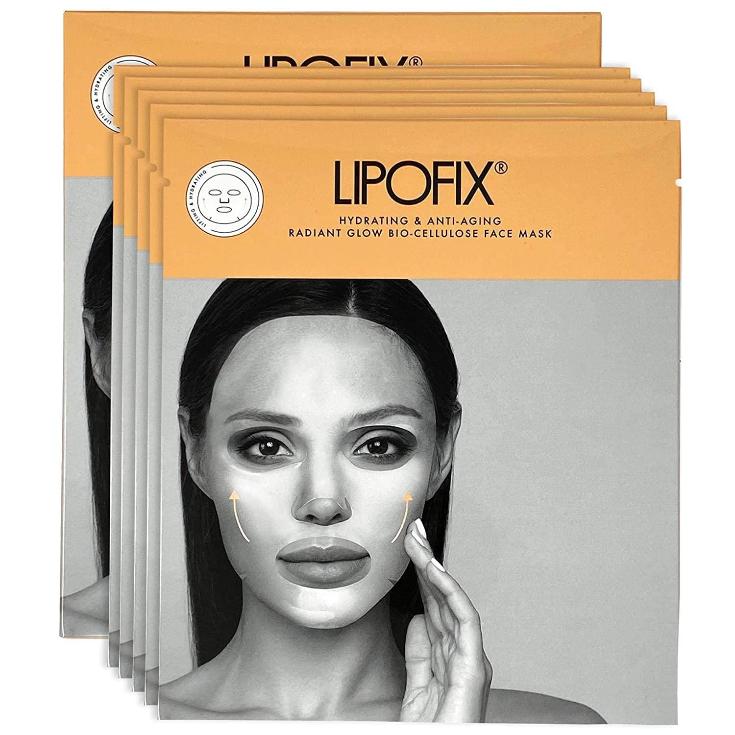 Lipofix Anti Aging Lifting Hydrating Facial Bio Cellulose Face Mask - 5 ...