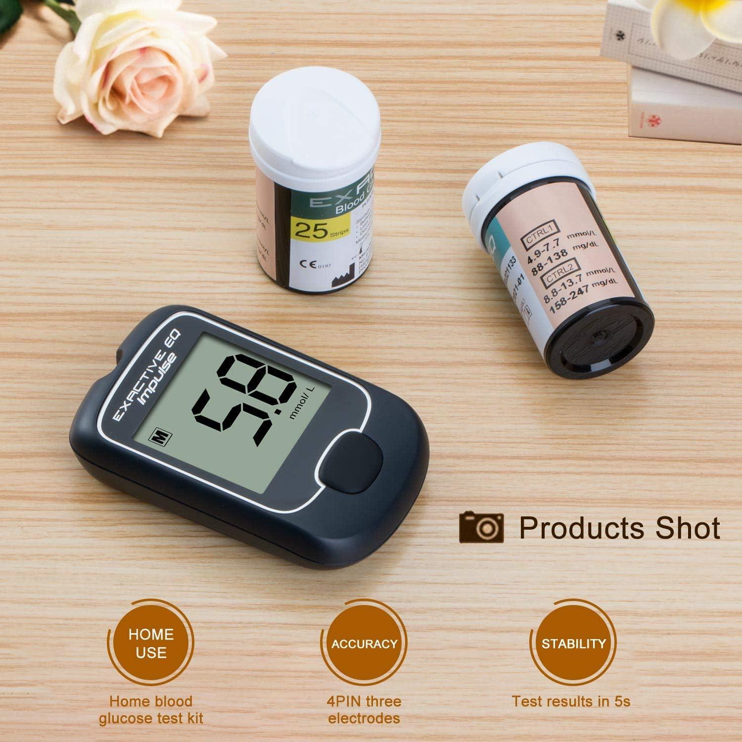 Exactive EQ Impulse Glucose Kit X 25 - Blood Sugar Tester Diabetes ...