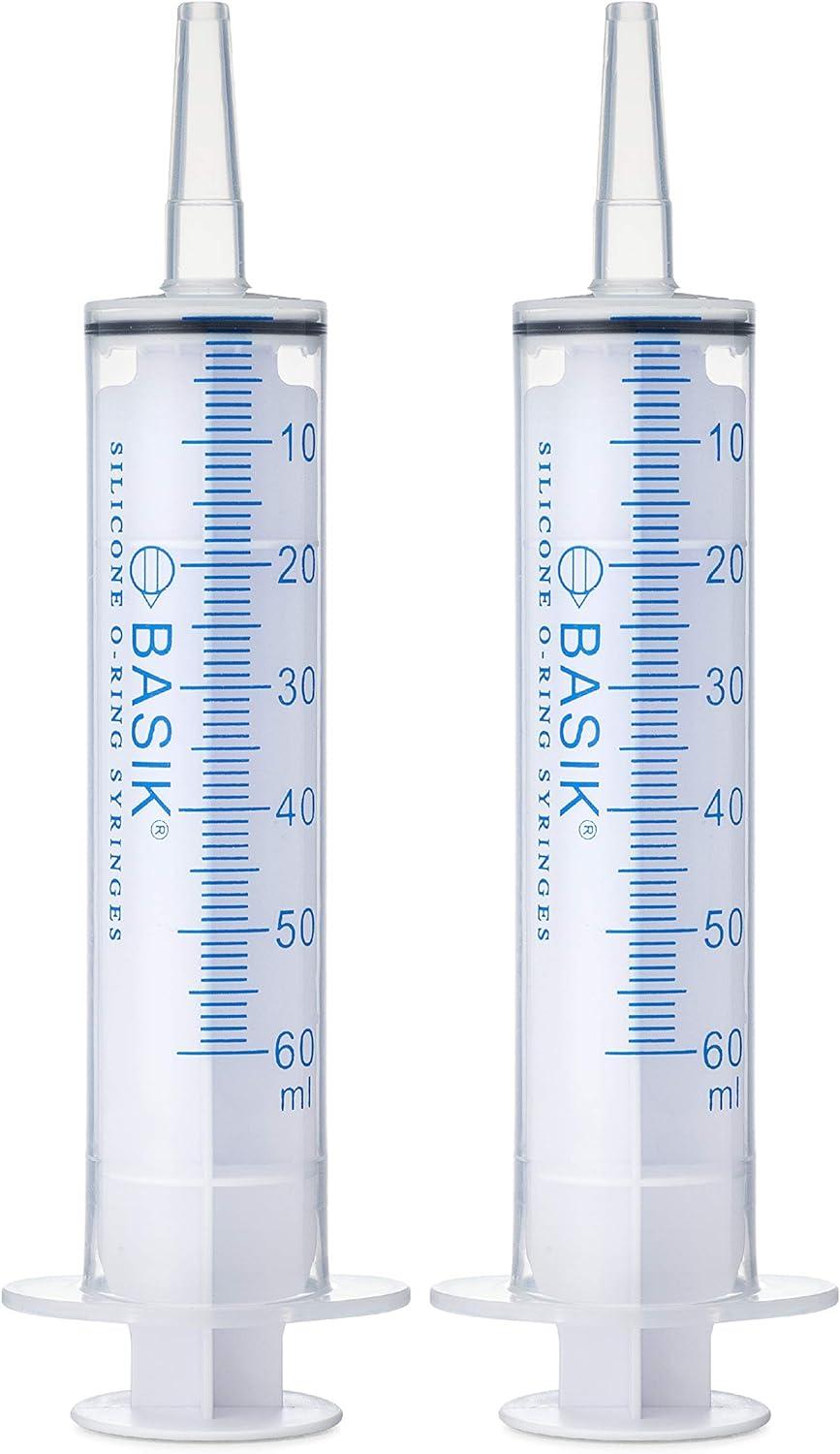 Basik Silicone O Ring Syringes 60cc Catheter Tip - 2 Pack | Reusable ...