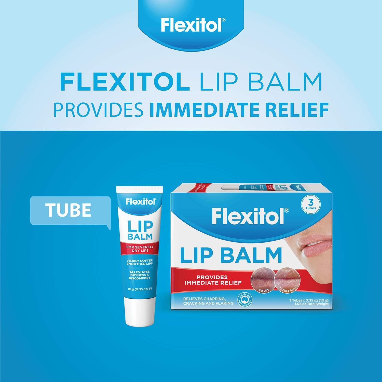 Flexitol Lip Balm 0.35 oz Tube (Pack of 3) - Hydrating Lip Care | Buy ...