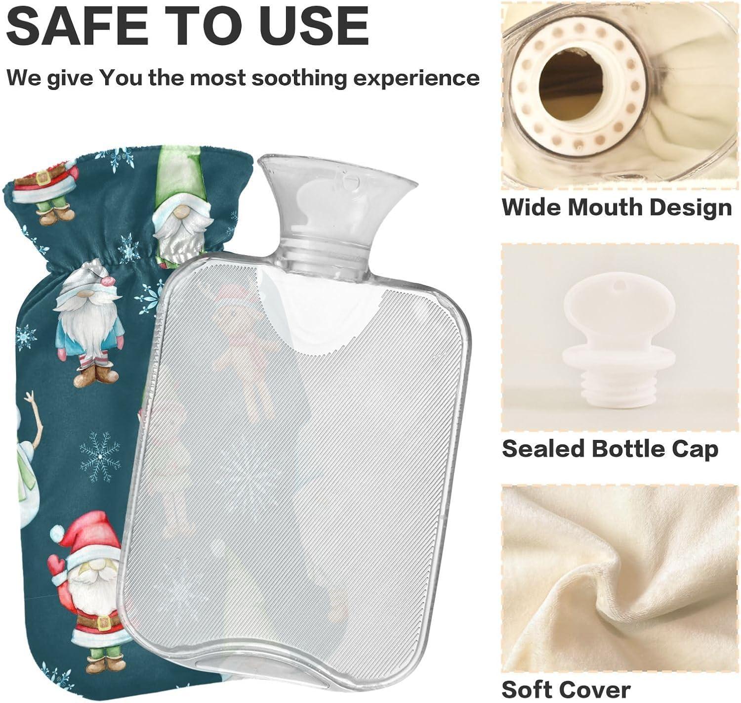 Christmas Gnome Hirsch Heat Bottle - 1L Hot Pack for Pain Relief & Cold ...