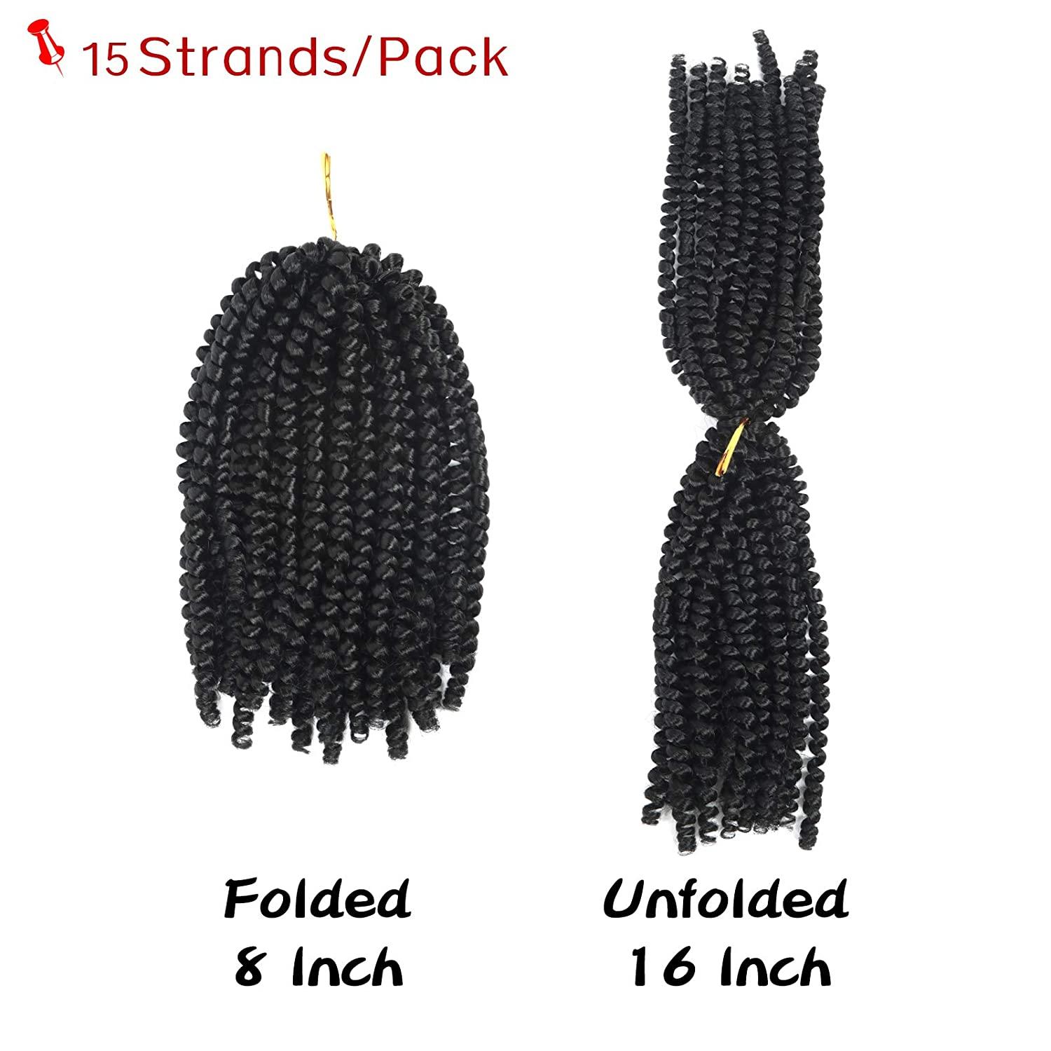 5 Packs 8 Inch Spring Twist Hair | Fluffy Bomb Twist Crochet Braids for ...