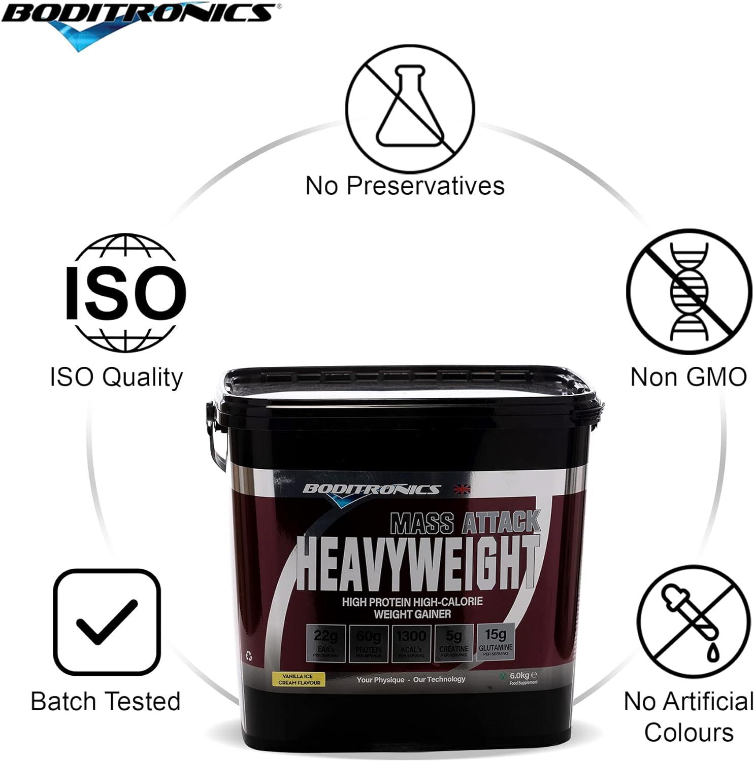Boditronics Mass Attack Heavyweight Mass Gainer Powder 6kg - High ...