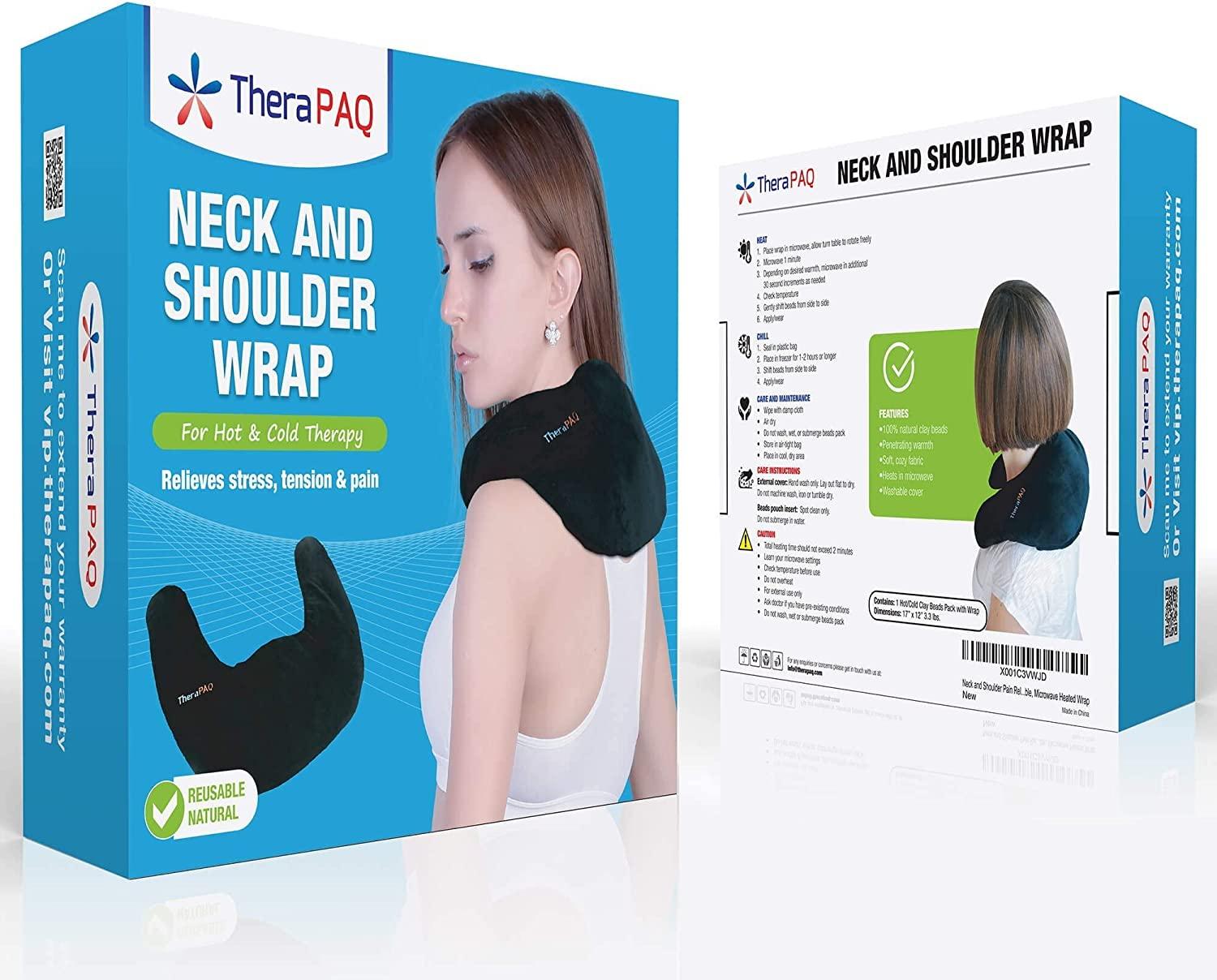 TheraPAQ Non-Scented Heating Pad for Neck and Shoulders - Reusable Wrap ...