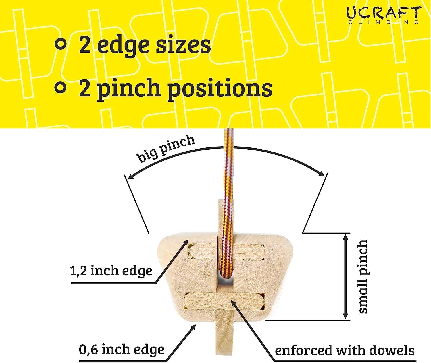 Ucraft Pocket-Sized Climbing Fingerboard | Double-Sided Wooden Grip ...