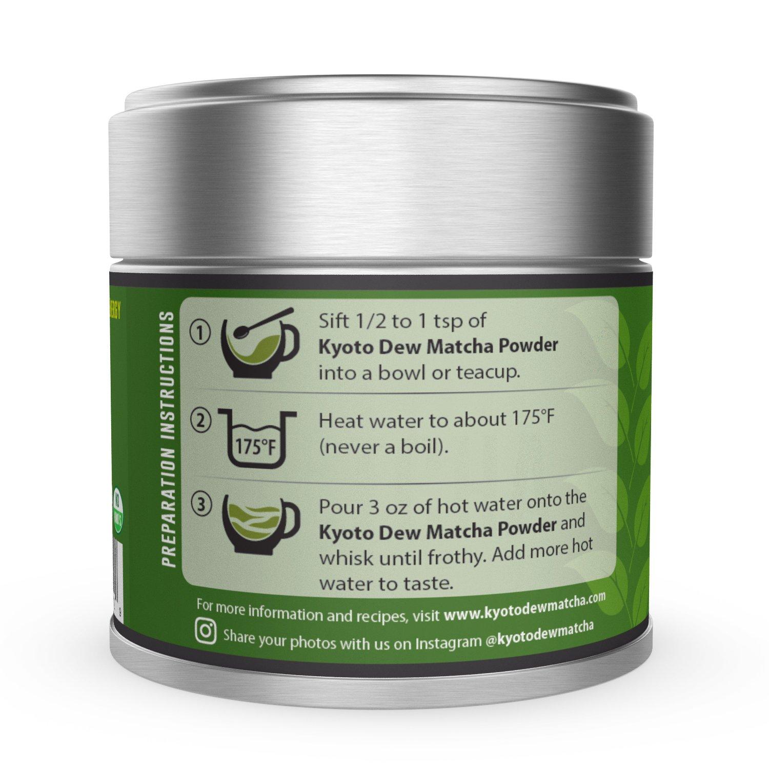 Kyoto Dew Matcha Organic Premium Ceremonial Grade Green Tea Powder ...
