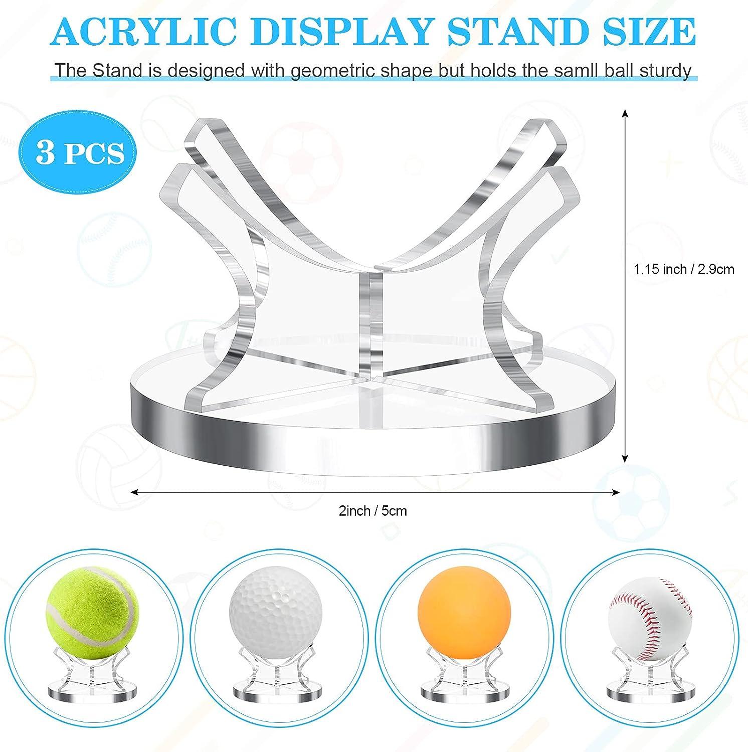 Sumind 3-Piece Acrylic Ball Stand Holder Set with Non-Slip Pads - Clear ...