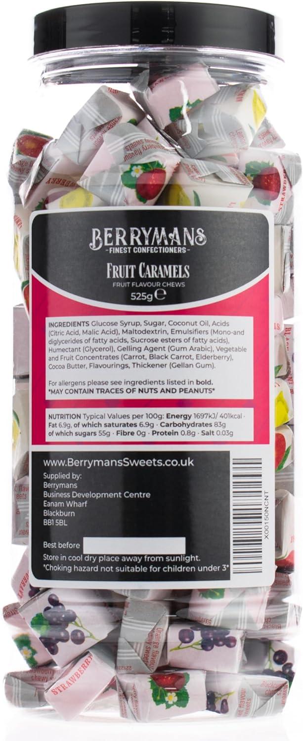 Original Fruit Caramels Retro Sweets Gift Jar by Berrymans Sweet Shop ...