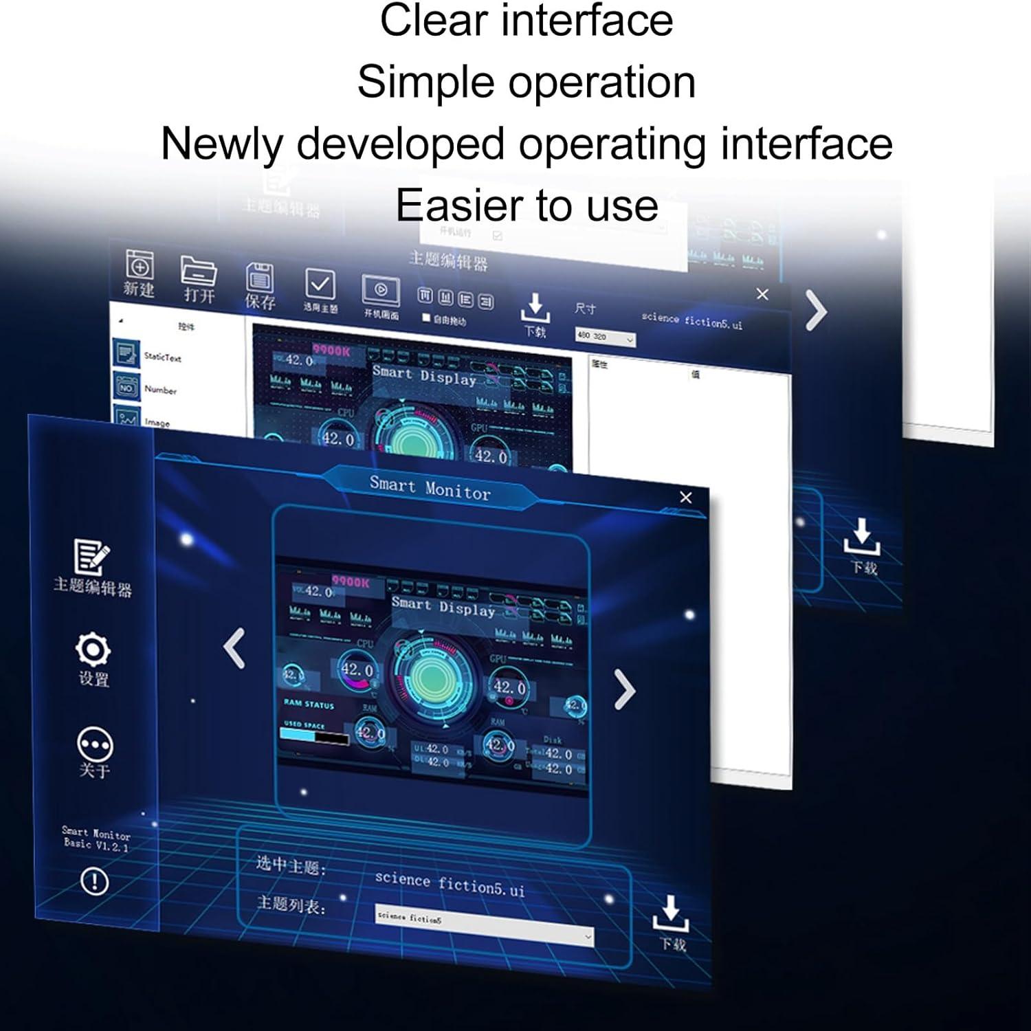 3.5-Inch PC Sensor Panel Display - IPS USB-C Temperature Display for ...