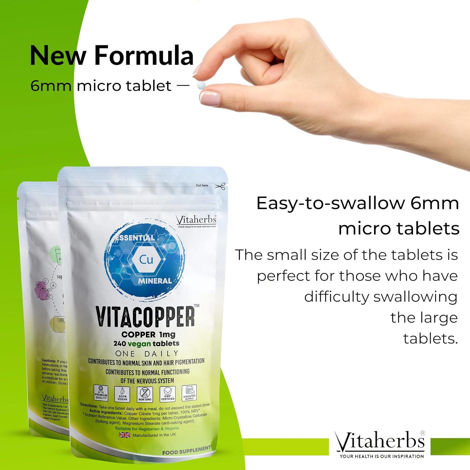 Copper Supplement 1000 mcg 240 Vegan Tablets | 8 Month Supply | Hair ...