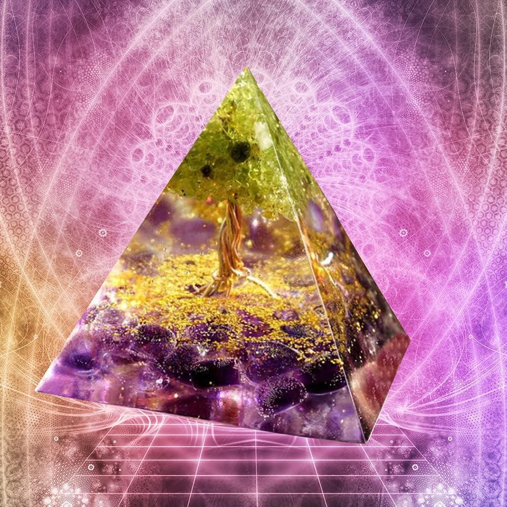 Vnst KWW Orgonite Pyramid Crystal - 6cm Amethyst Reiki Pyramid for ...