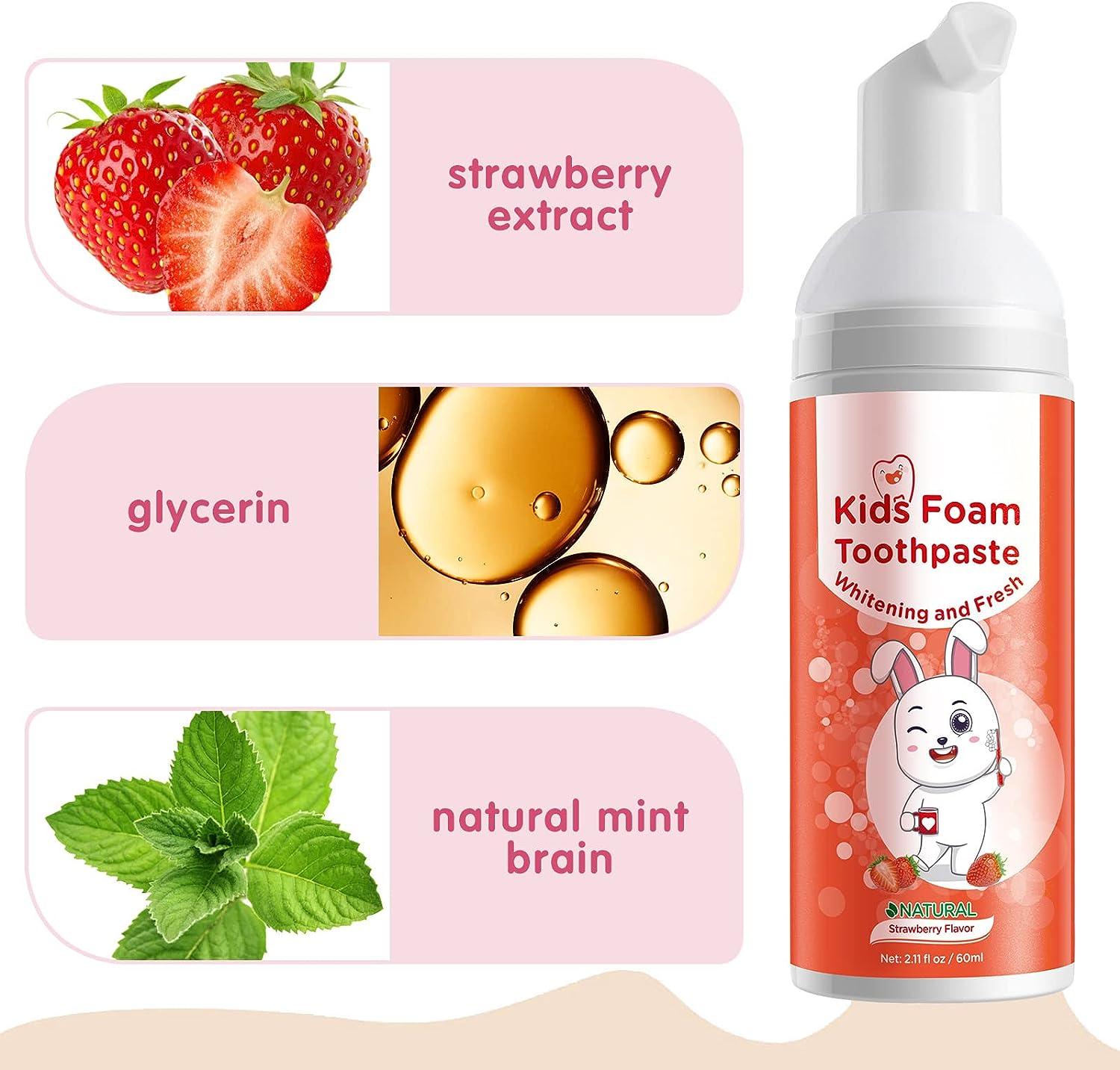Kids Foam Toothpaste with Low Fluoride - Anti-Cavity, Whitening & Fresh ...