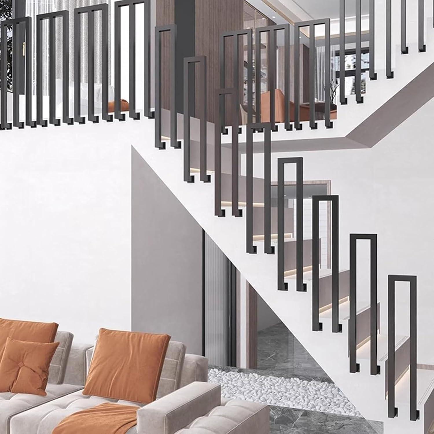 Square Tube Indoor Stair Handrail Corridor Support Rod U-Shaped Side ...