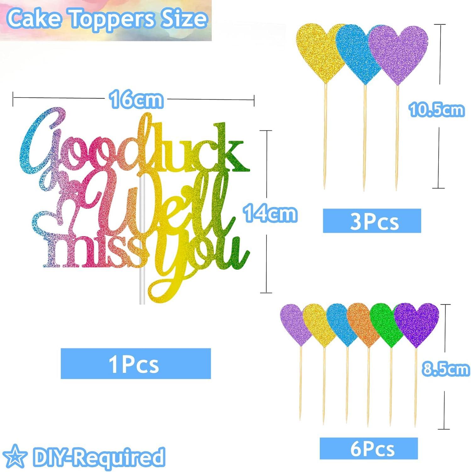 Elicola We Will Miss You Good Luck Cake Toppers Glitter We Will Miss ...