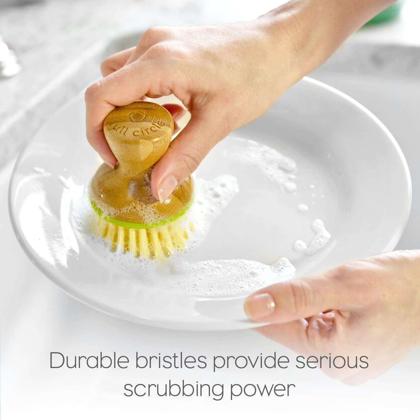 Full Circle Bubble Up Dish Brush Set of 3 - Eco-Friendly Bamboo Handles ...