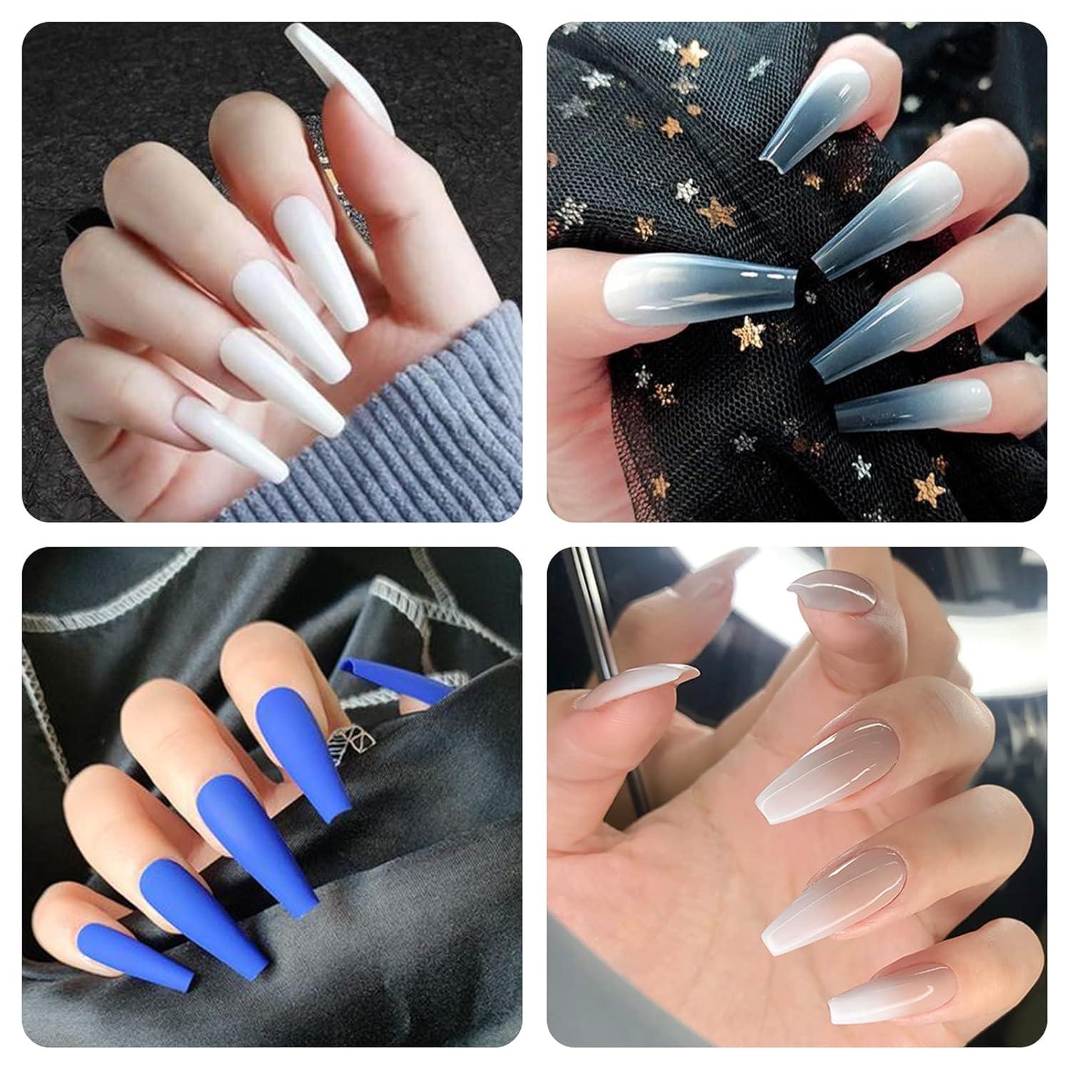 Savita 500 Extra Long Clear Nail Tips | No C-Curve Conical Quadratic ...