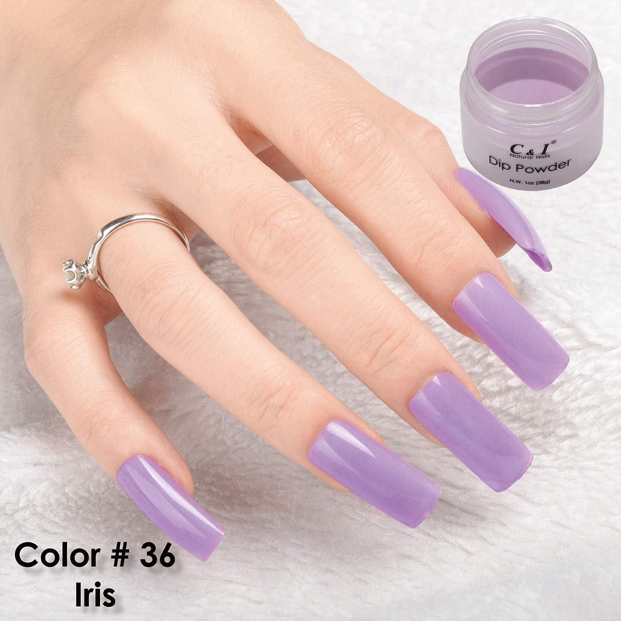 Dip Powder Color No.36 Iris Purple Color System Nail Gel Effect 1 oz ...