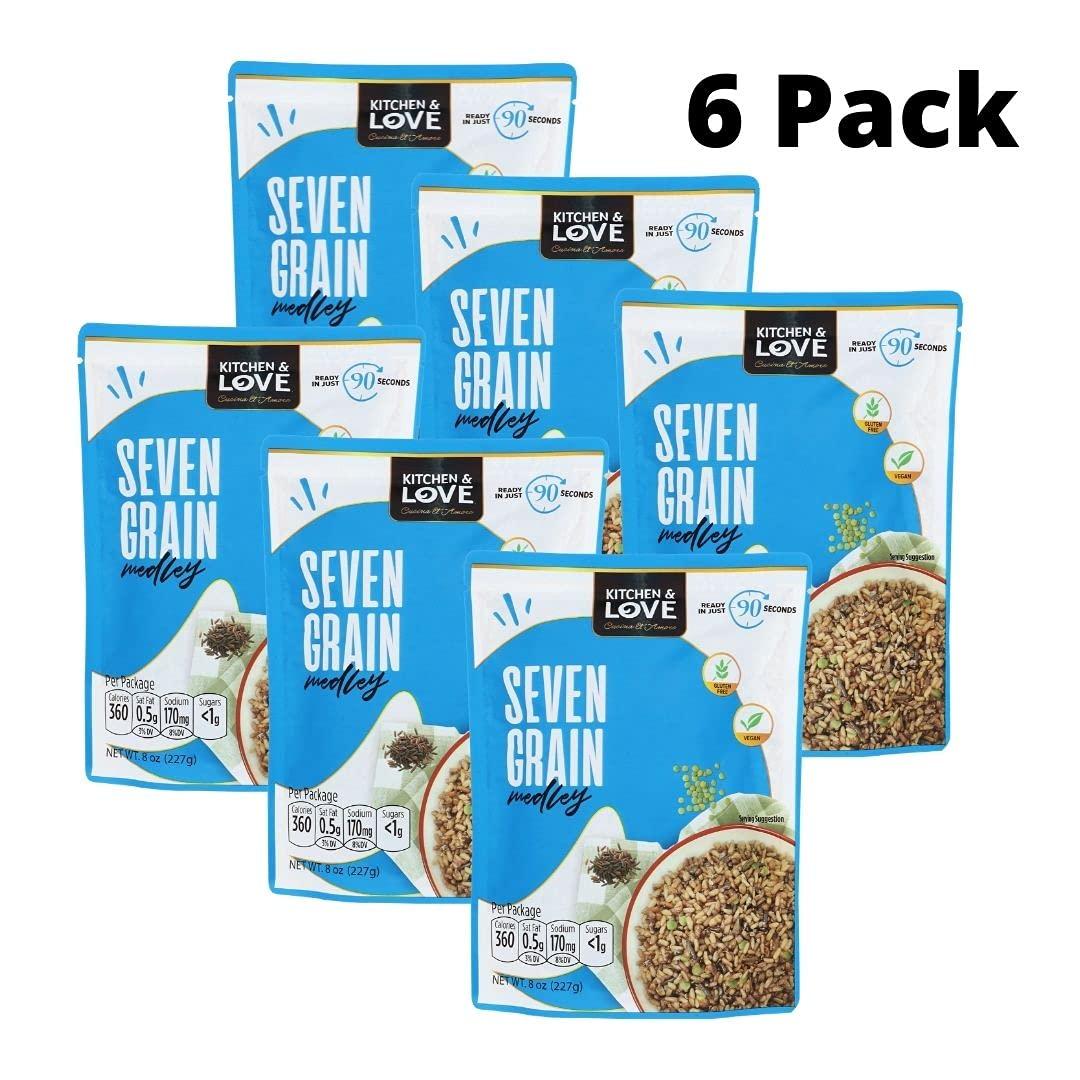Kitchen & Love Seven Grain Medley 8oz 6-Pack - Pre Cooked, Vegan ...
