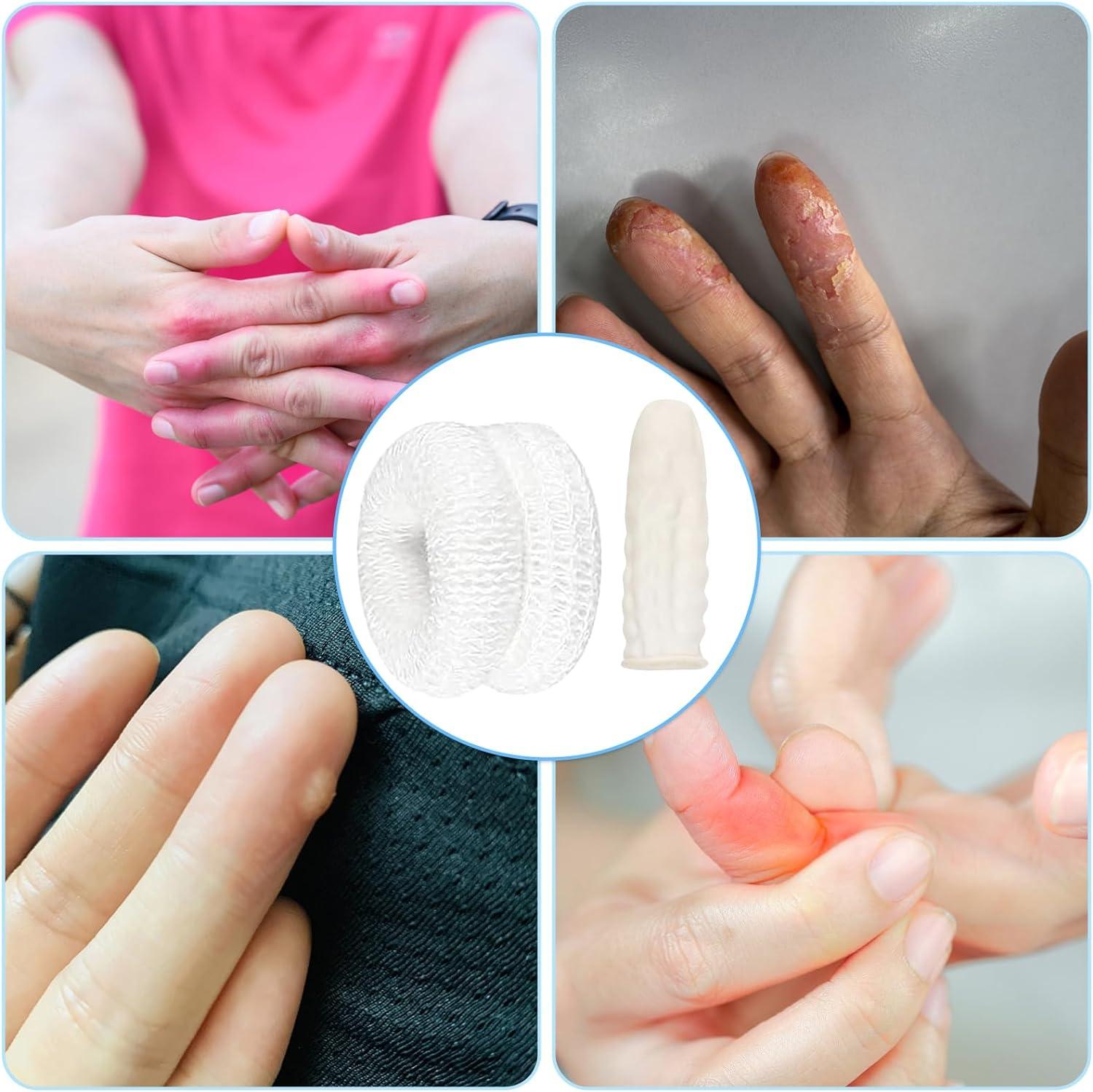 50pcs Tubular Finger Guards for Finger Protection - White Finger Cots ...