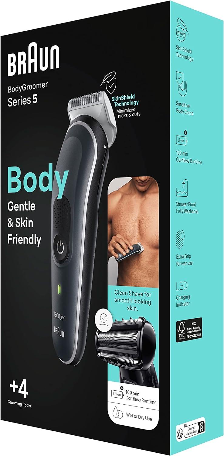 Braun Series 5 5370 Men's Body Groomer for Gentle Full-Body Manscaping ...