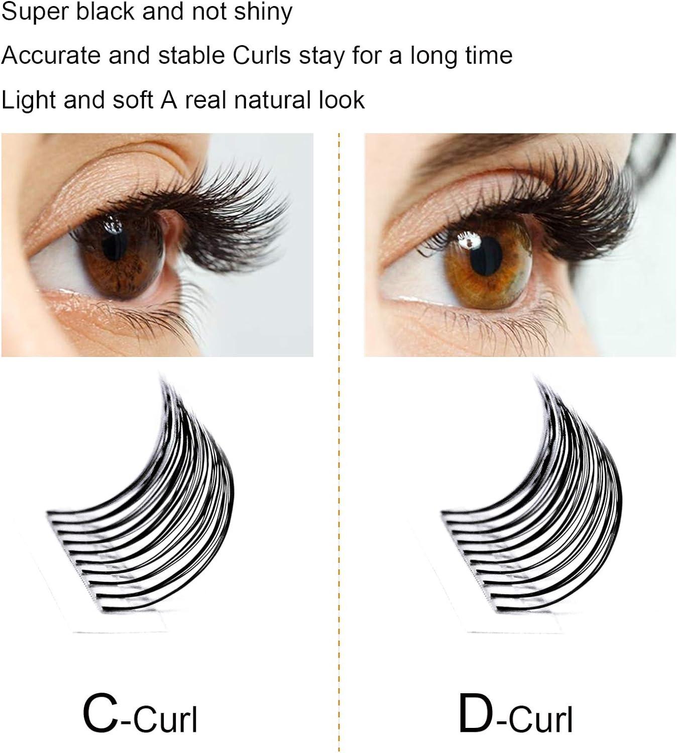 7D-0.07D-9mm Pre Made Fan Eyelash Extensions | B&Q LASH Russian Volume ...