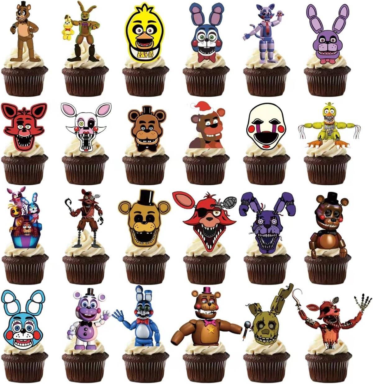 25Pcs Freddy Five Nights Cake Toppers Five Nights Birthday Party ...