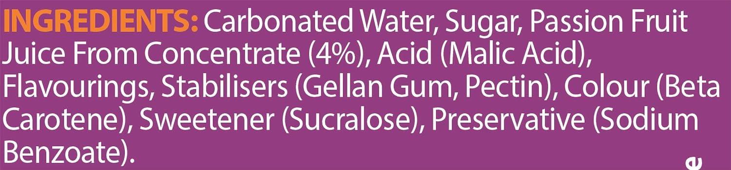 Rubicon Sparkling Passion Fruit Fizzy Drink - 6 x 330ml Cans with Real ...