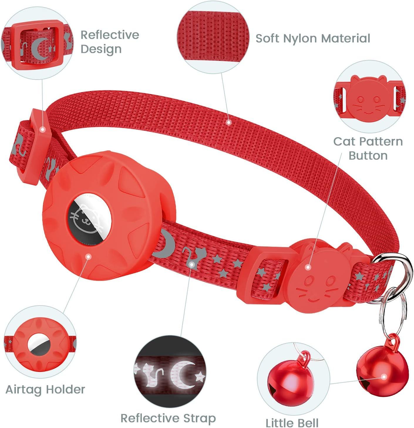 Premium Airtag Cat Neck Band - Reflective Safety Buckle & Holder for ...