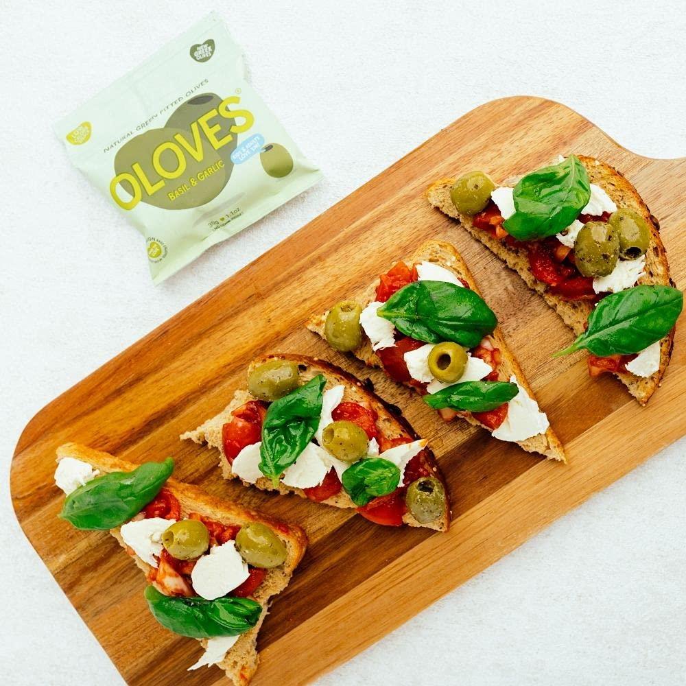 OLOVES Green Greek Pitted Olives | Basil & Garlic | Vegan, Kosher ...