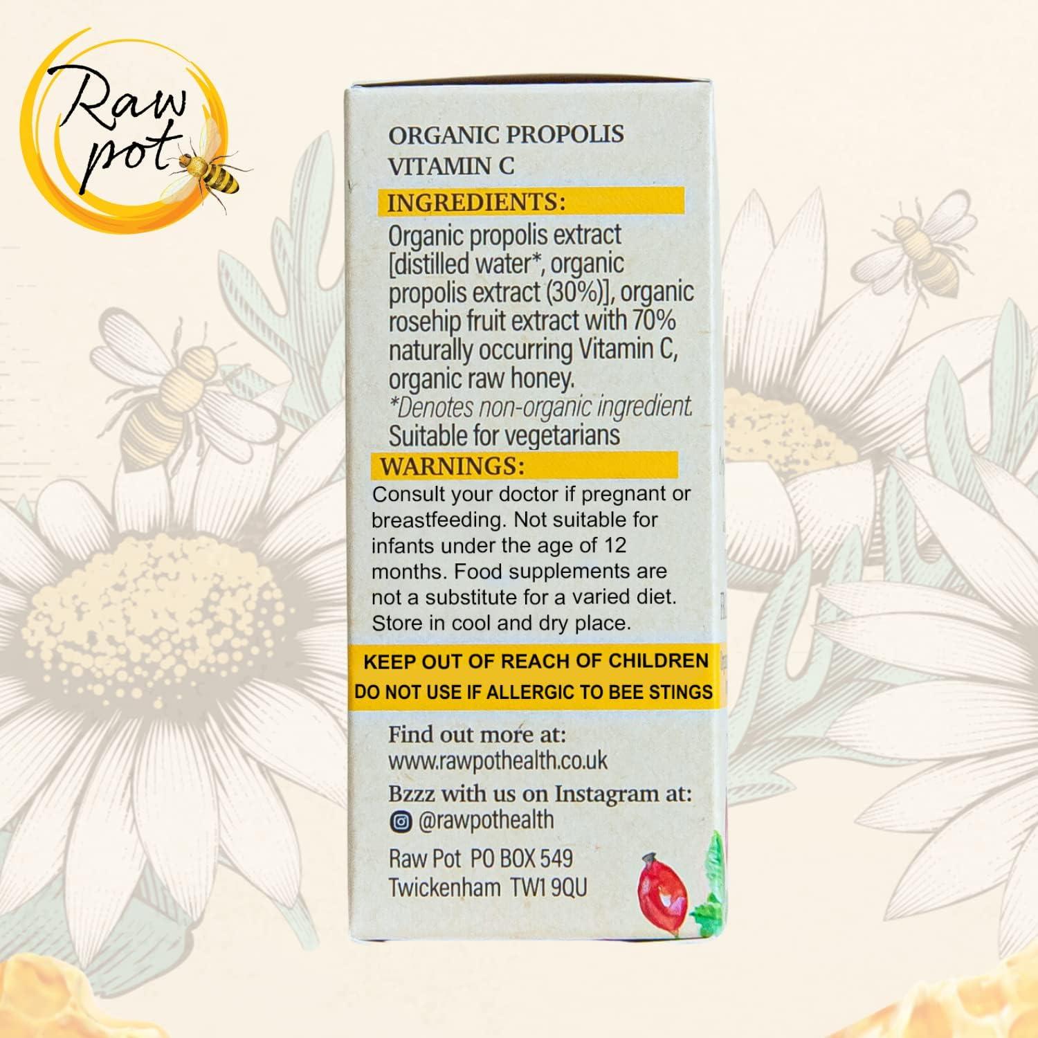 Organic Propolis & Vitamin C Throat Spray | Alcohol-Free Bee Propolis ...