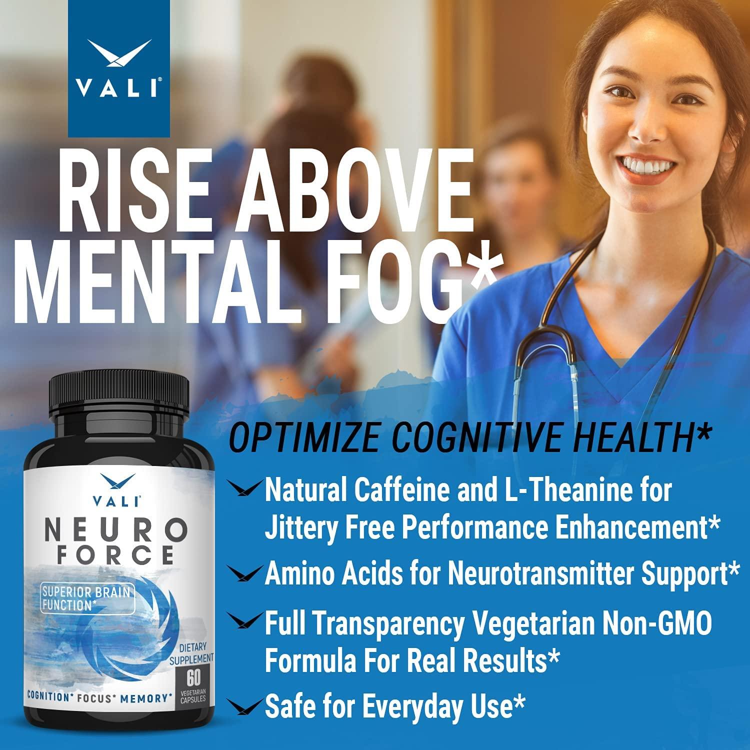 VALI Neuro Force Brain Booster Supplement - Focus, Memory, Clarity ...