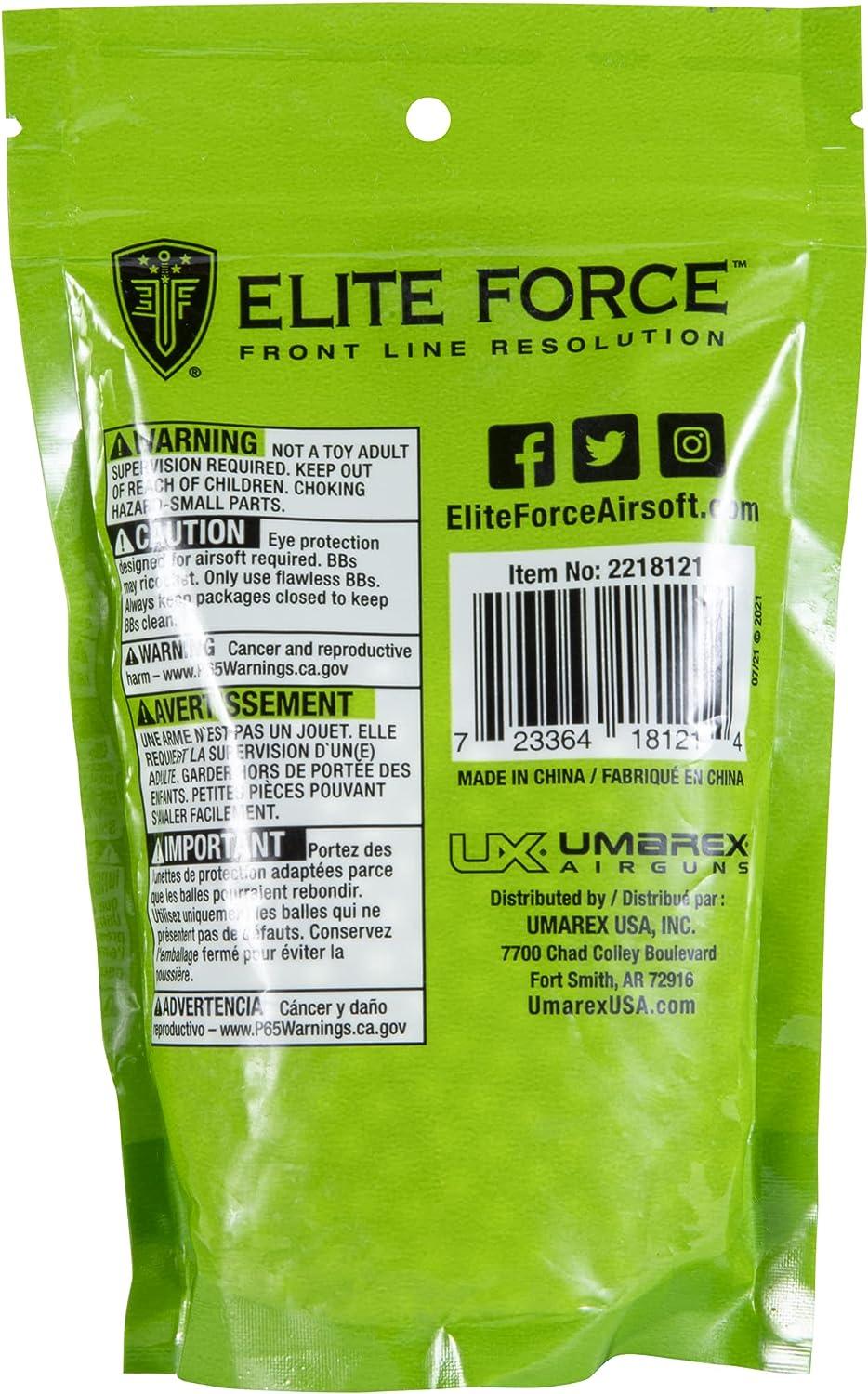 Elite Force Premium Biodegradable Airsoft BBS Ammo .25g 1000ct - Eco-Friendly Airsoft Pellets ...