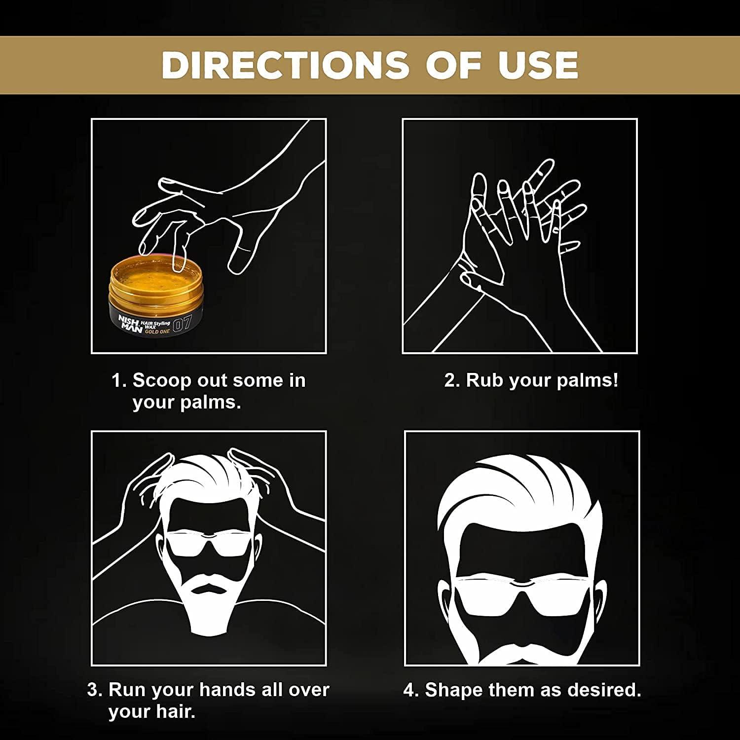 Nish Man Hair Styling Gel 07 Gold One 150ml - Strong Hold, Shine Look ...