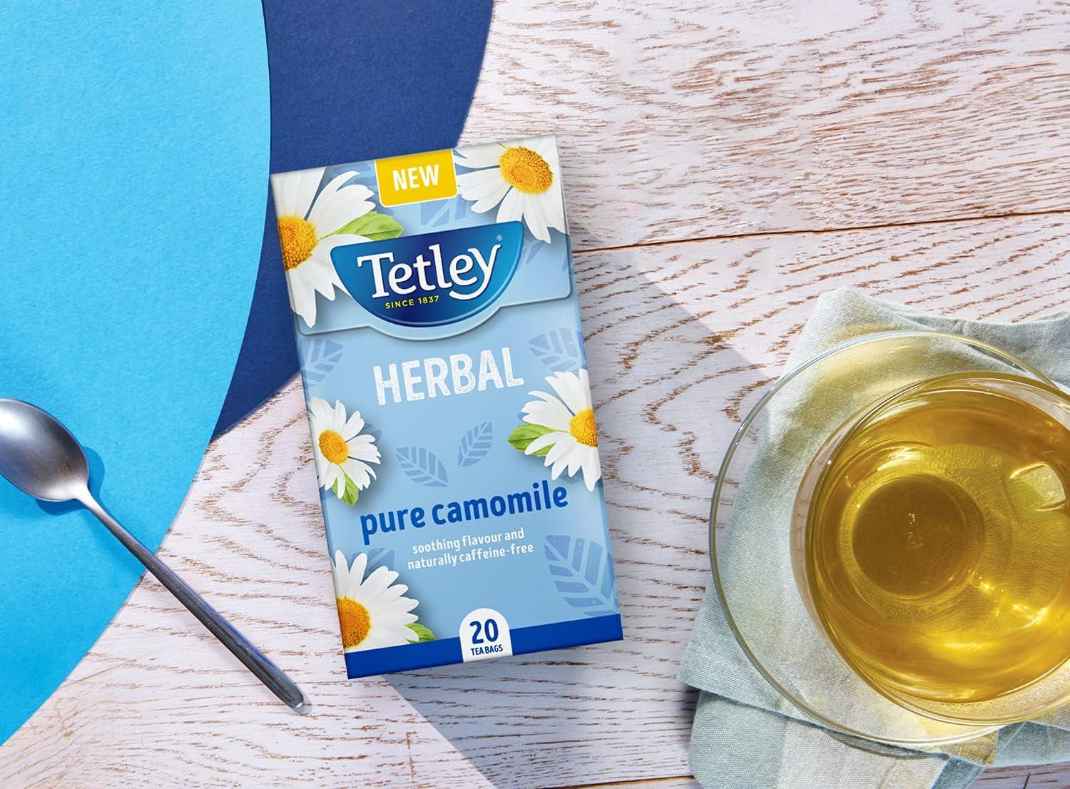 Tetley Pure Camomile Tea Bags - 20 Count Box for Relaxing Herbal ...