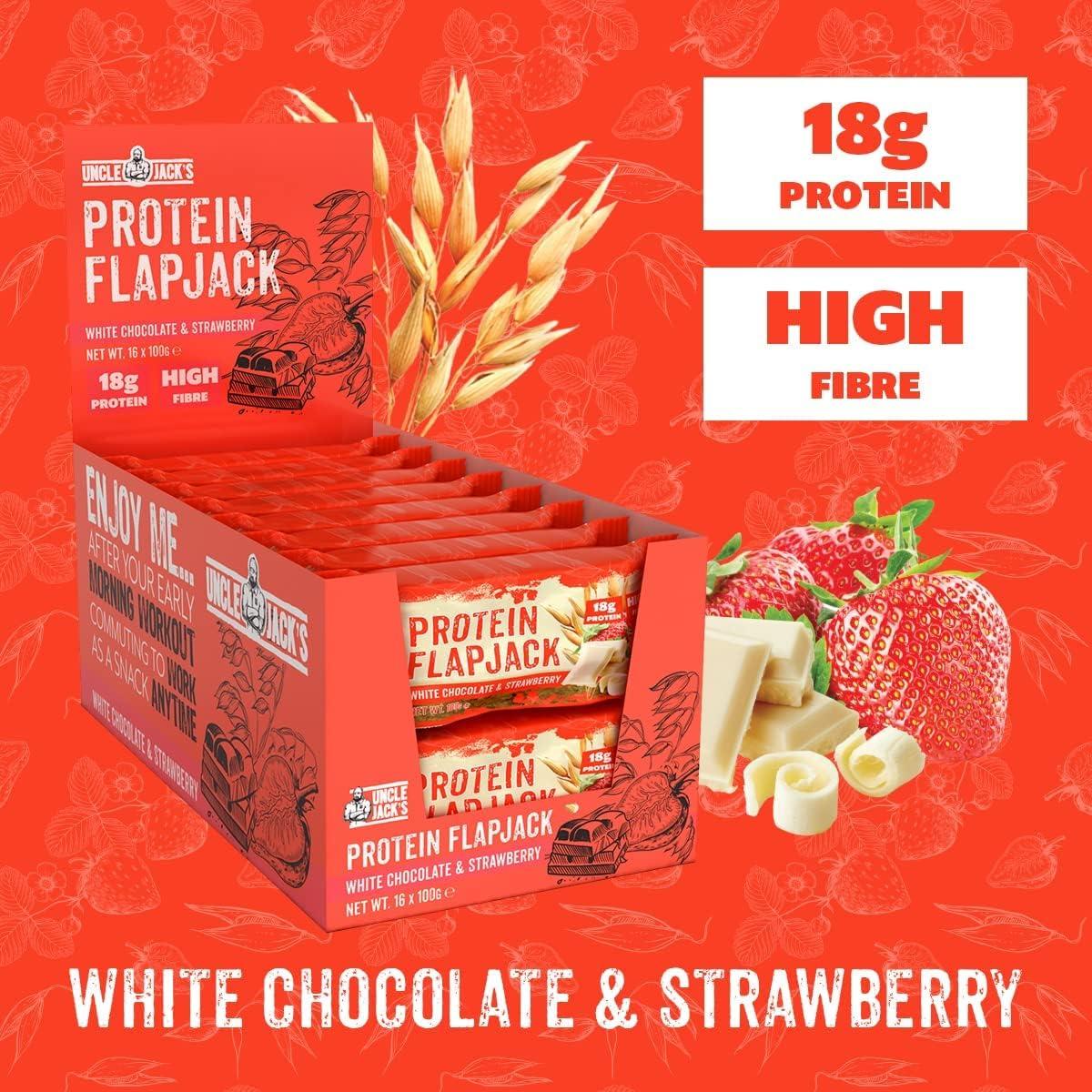 Uncle Jack's Protein Flapjacks - 16 x 100g - 18g Protein - Vegetarian ...