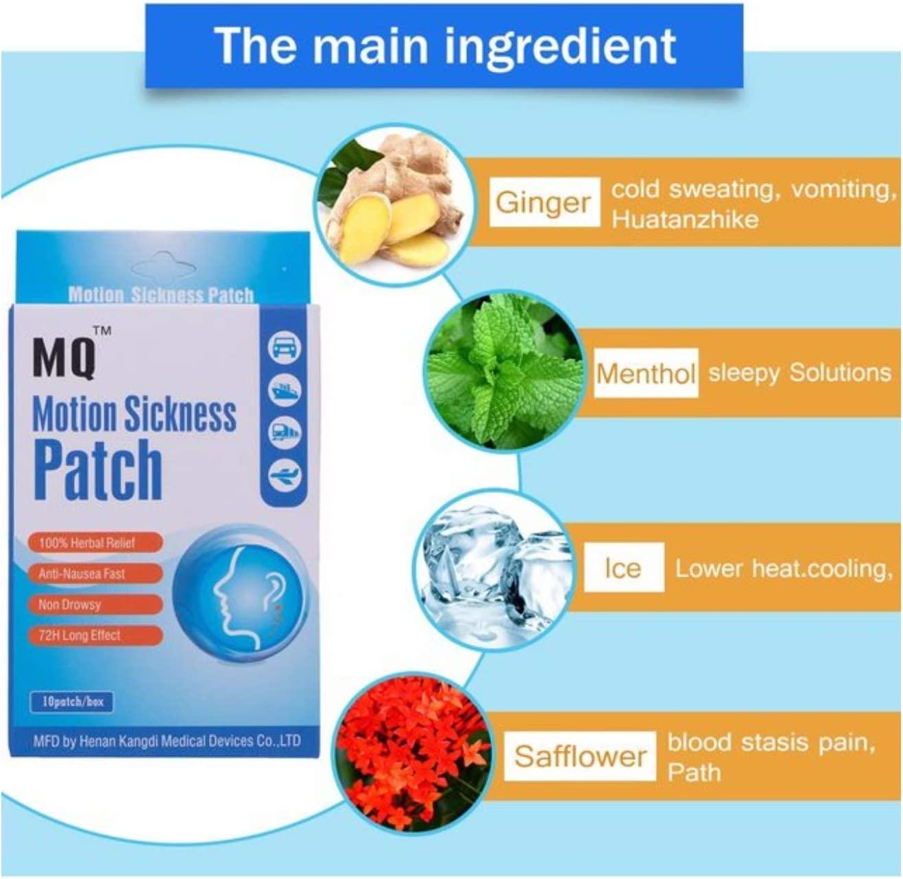 Motion Sickness Patch 20 Pack - Relieves Vomiting, Nausea, & Dizziness ...