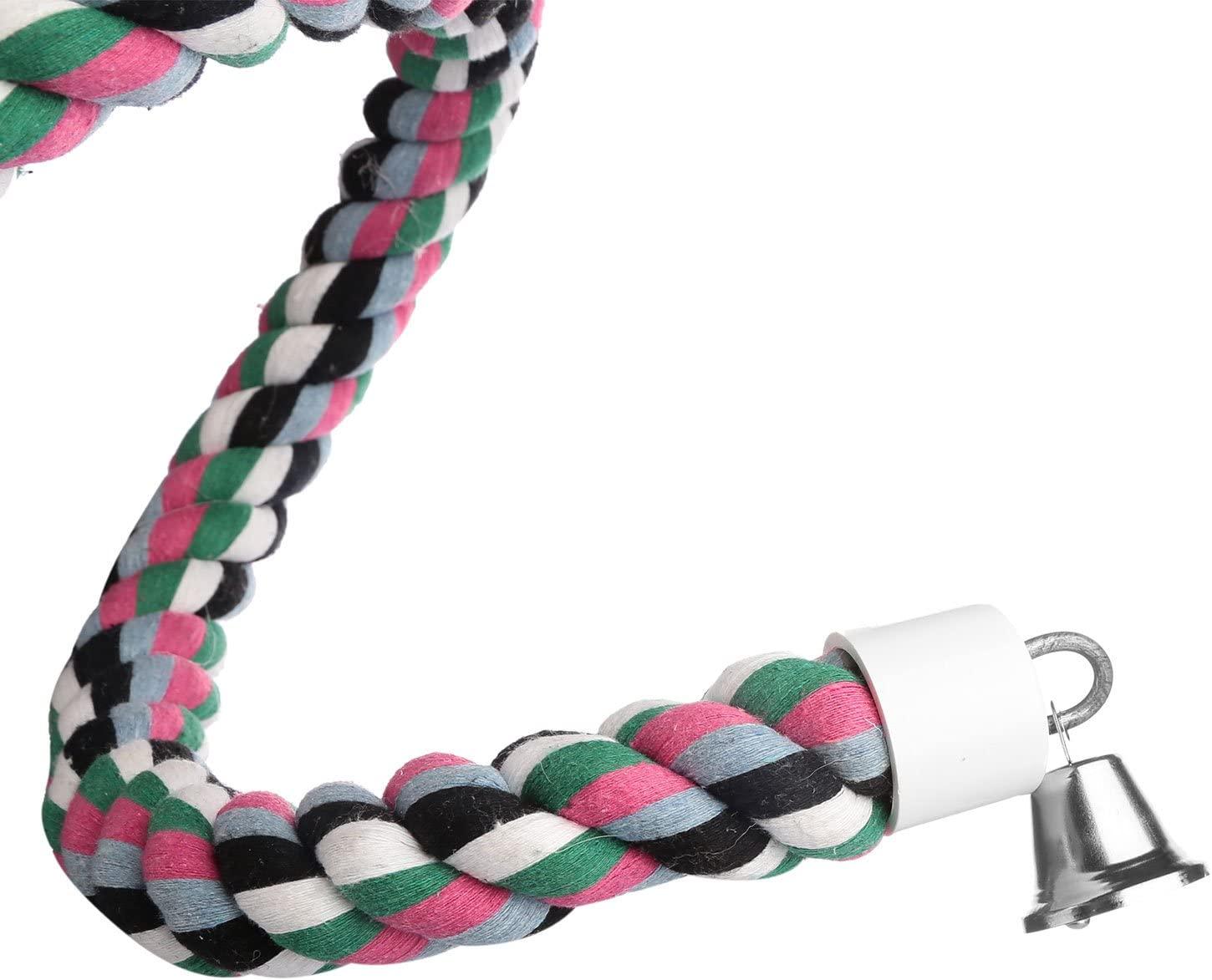 Aigou Bird Spiral Rope Perch 94.4 inch | Cotton Parrot Swing Climbing ...