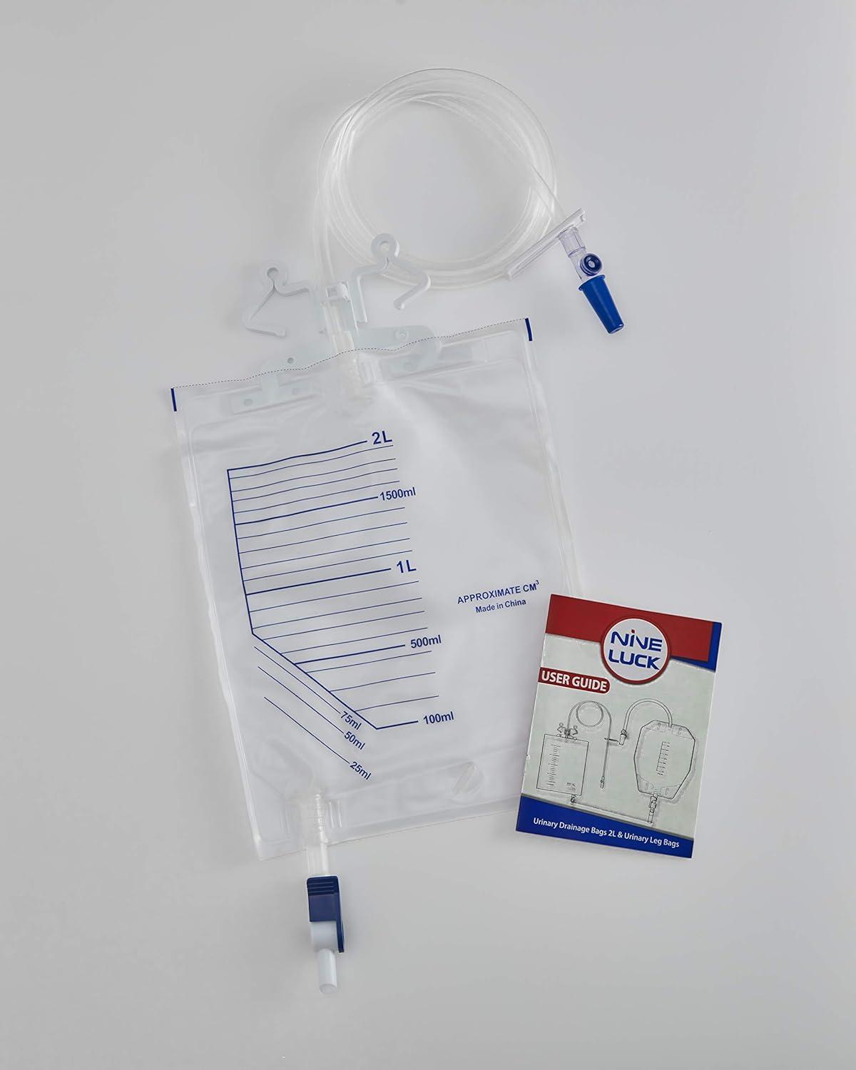 1pc Pack of 2000ml Urine Drainage Bag with Integrated Bag Hanger and ...
